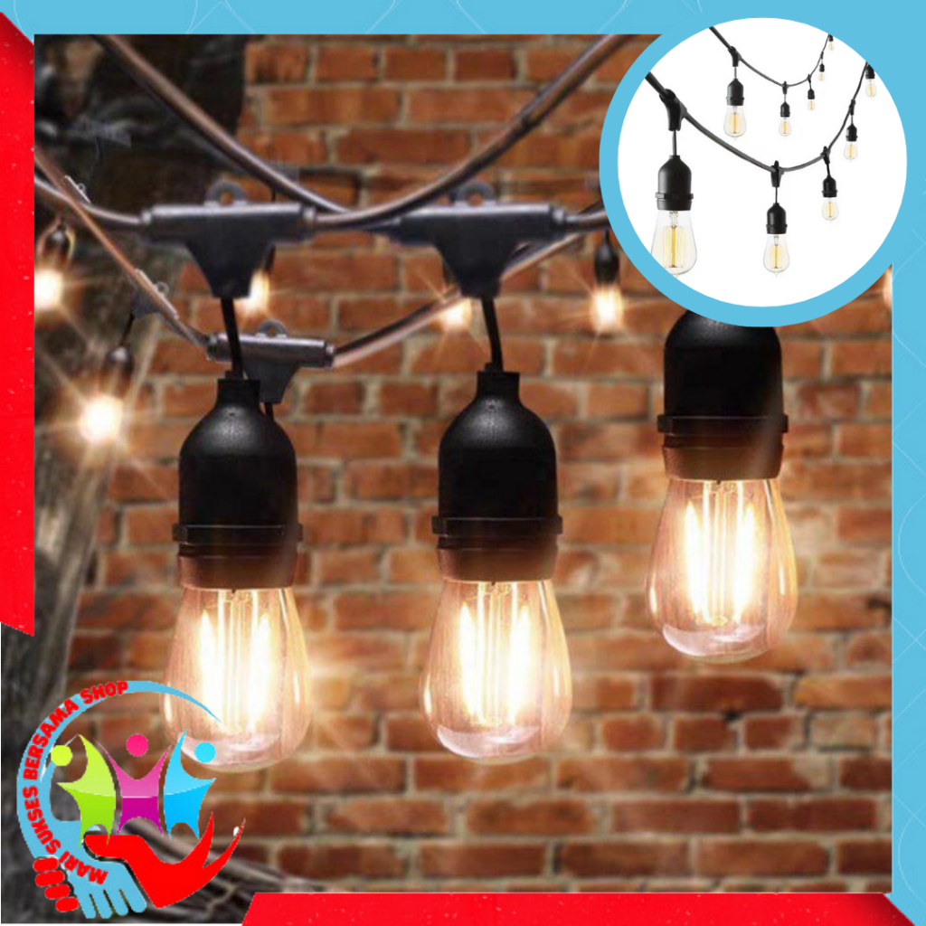 Jual MSBS Fitting Lampu Gantung Outdoor 10 Meter 10 Fitting Waterproof ...