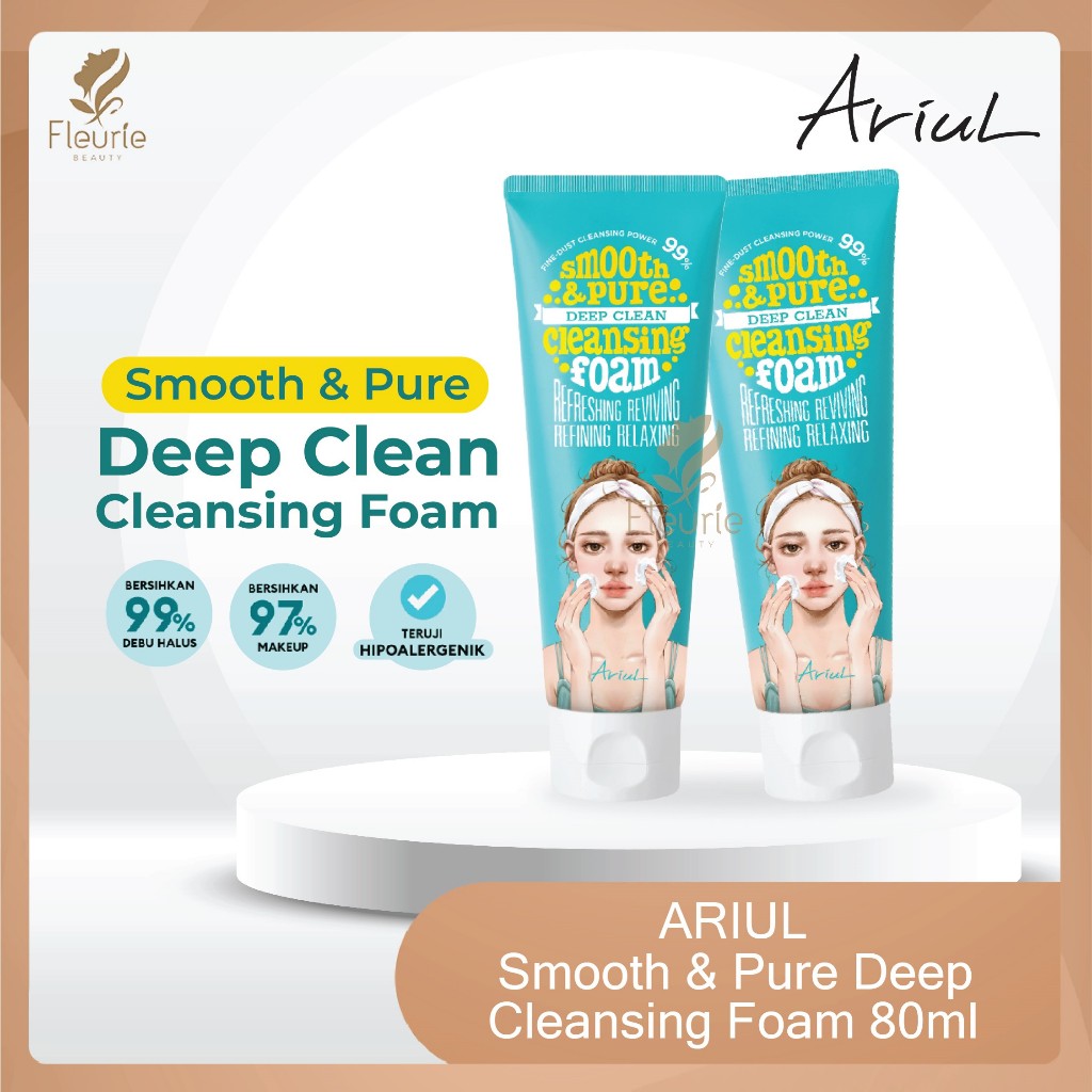 Jual ARIUL Smooth & Pure Deep Clean Cleansing Foam 80ml - Face Wash ...