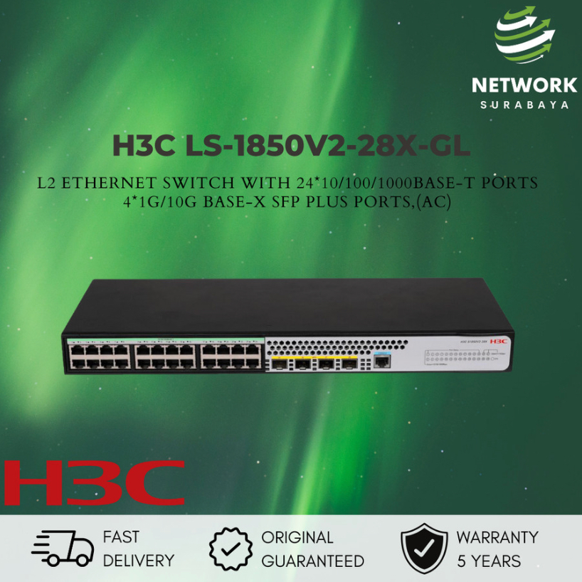 Jual H3C LS-1850V2-28X-GL 24* GIGABIT PORT + 4*10G SFP SWITCH | Shopee ...