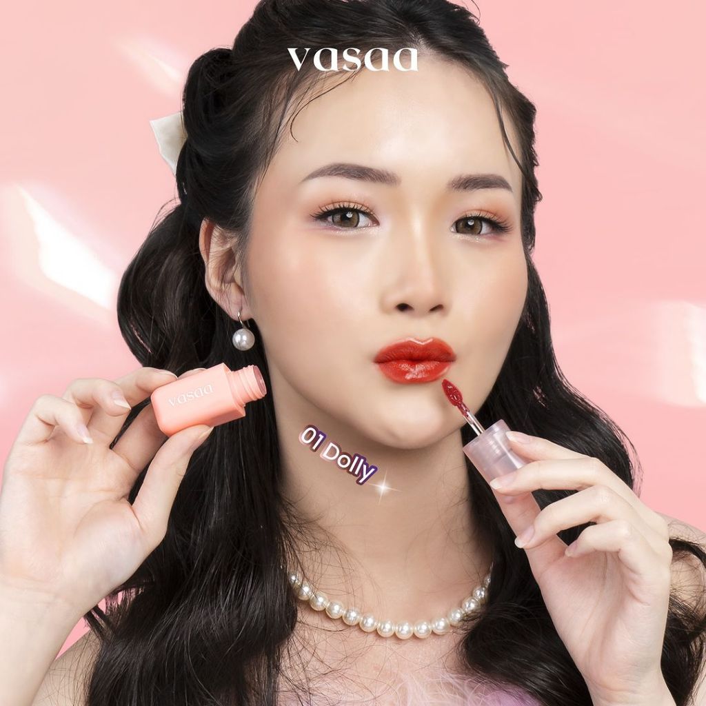 Jual Vasaa Lip Tint Glossy Stain Super Hydrating Shade Dolly 3g ...