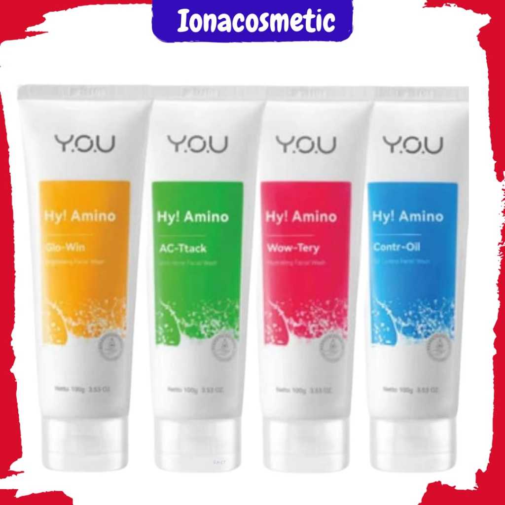 Jual YOU HY AMINO! FACIAL WASH ANTI ACNE OIL CONTROL BRIGHTENING ...