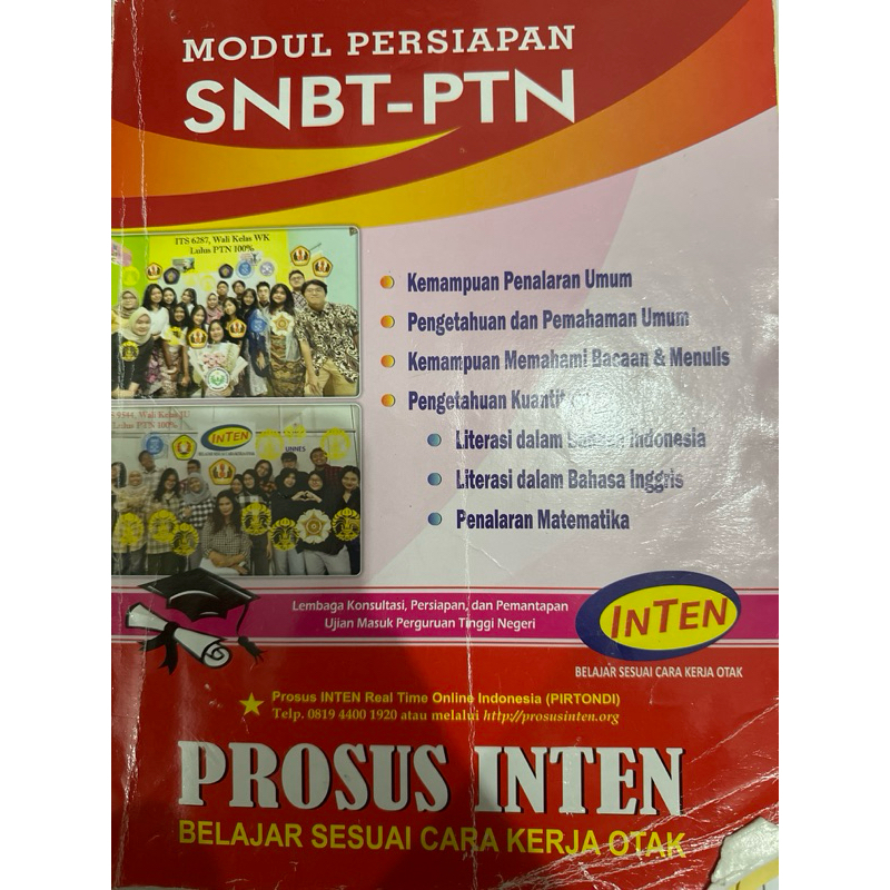 Jual Buku Inten SNBT-PTN Persiapan UTBK / SNBT [PRELOVED PL] FREE ...