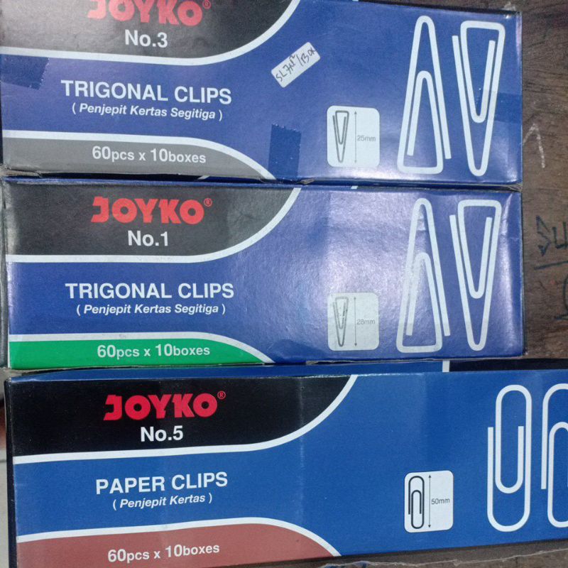 Jual paper Clips / Penjepit Kertas Joyko No.1, No.3, No.5 | Shopee Indonesia