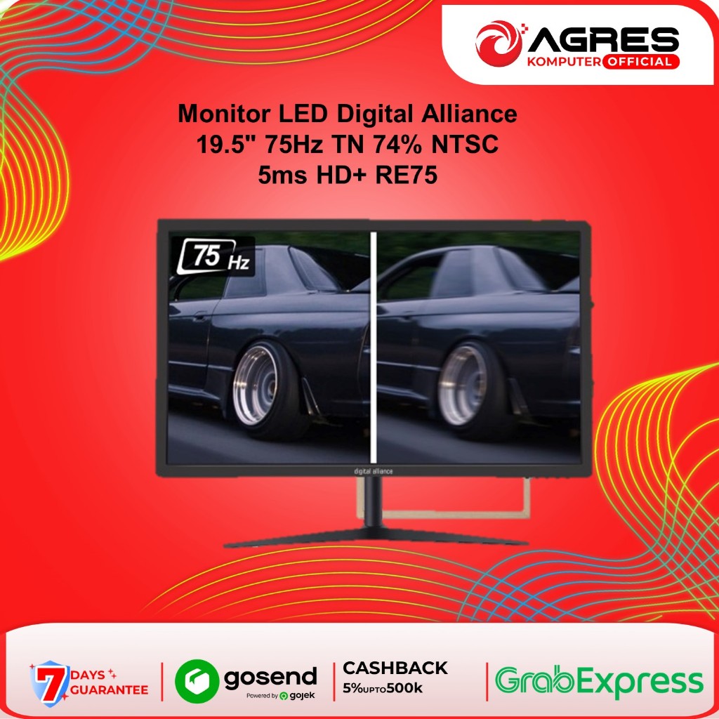 Jual Monitor LED Digital Alliance 19.5" 75Hz TN 74% NTSC 5ms HD+ RE75 ...