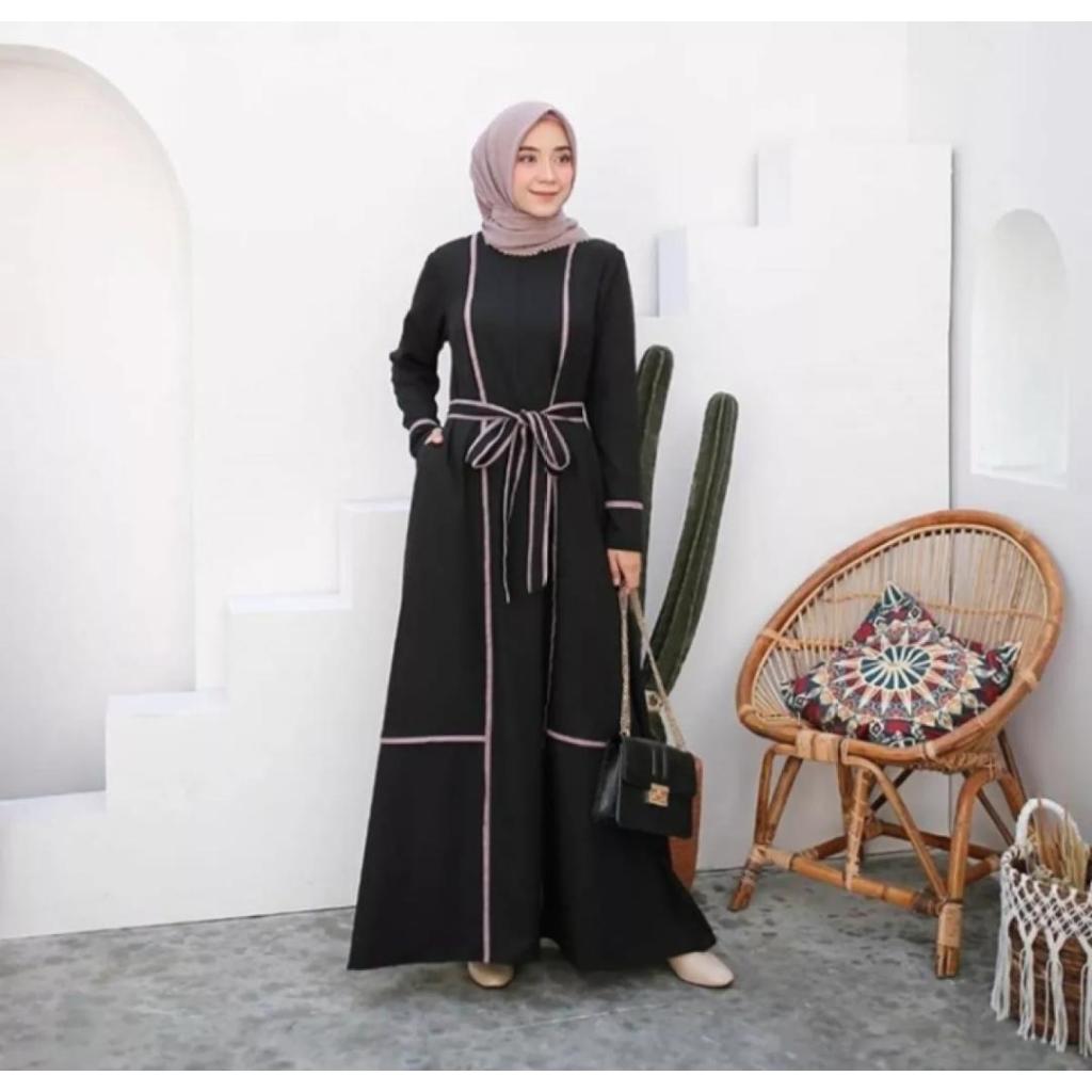 Jual Abaya asmah list putih terbaru ibu dan anak | Shopee Indonesia