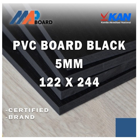 Jual Lembaran PVC Foam Board Black/ MAP Board Hitam Keras 9mm Ukuran ...