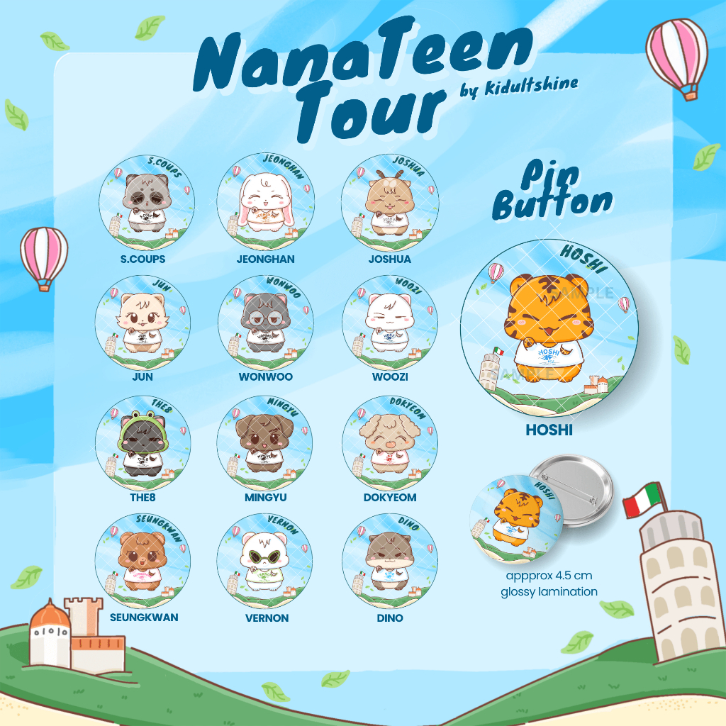Jual READY STOCK SEVENTEEN NANA TOUR PIN BUTTON SCOUPS JEONGHAN JOSHUA JUN HOSHI BSS WONWOO ...
