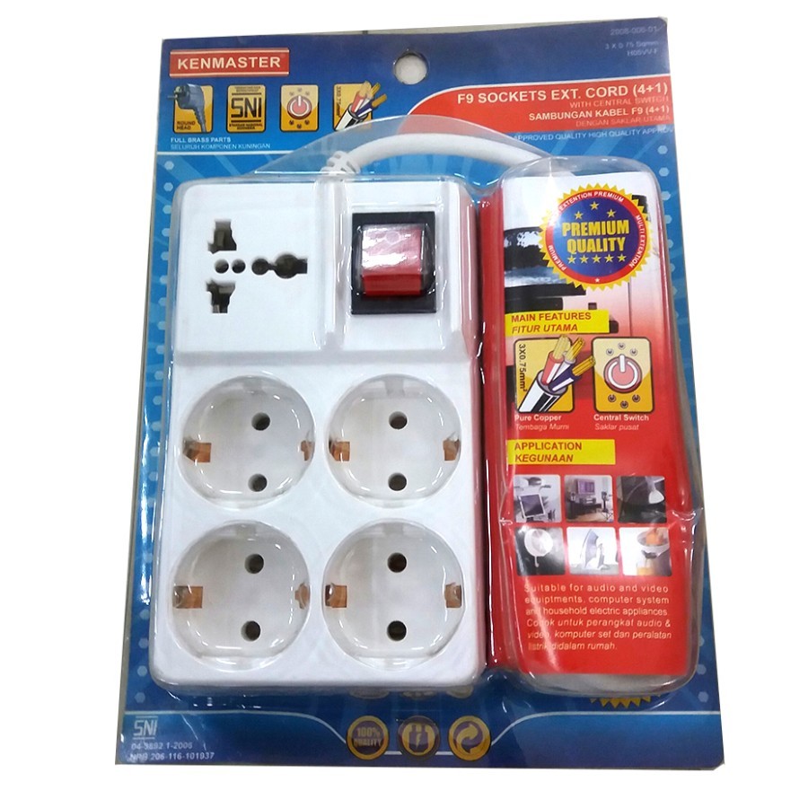 Jual Kenmaster Plug Adaptor/ Steker Colokan Listrik 3 lubang + Saklar ...