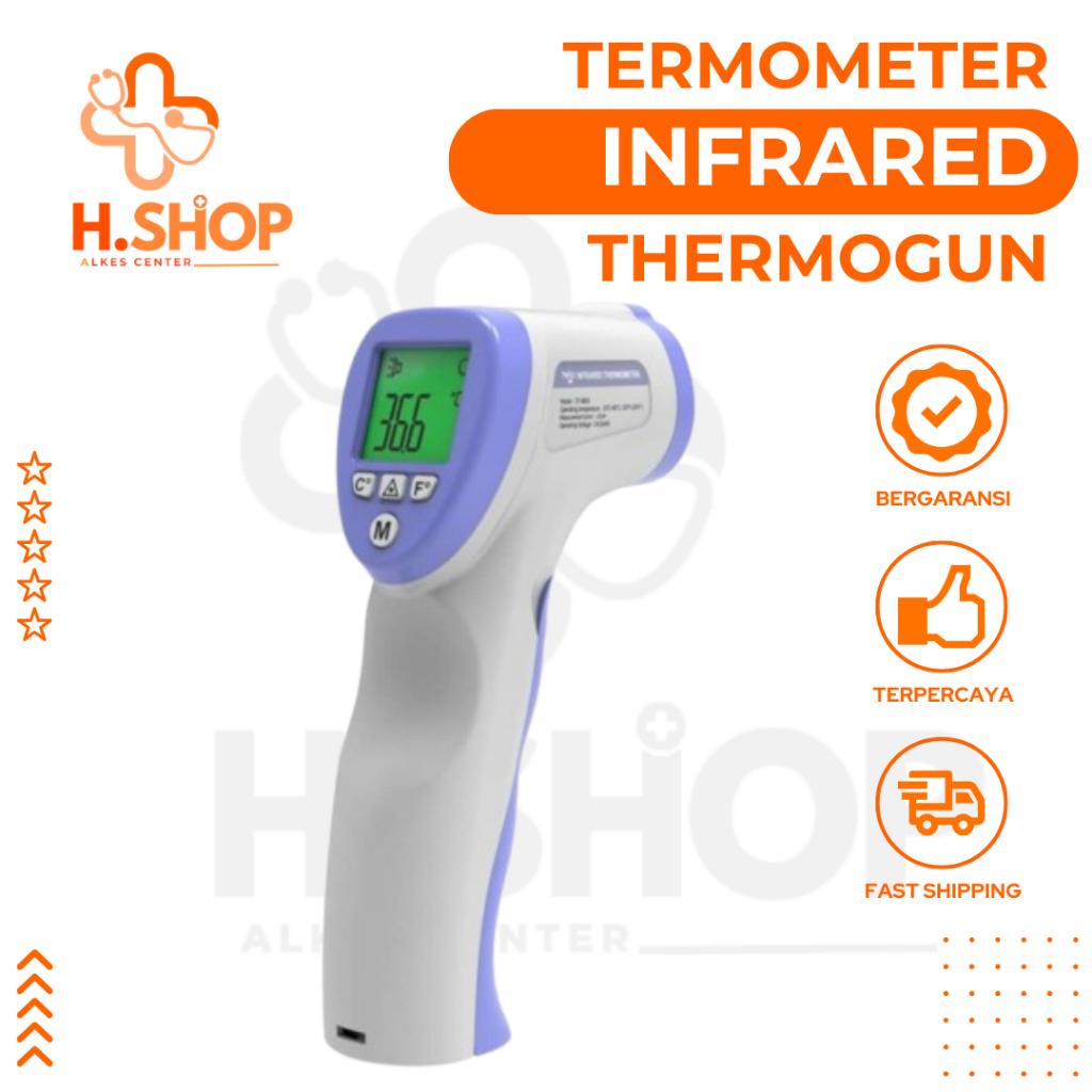 Jual Leader Thermogun Thermometer Tembak Infrared Non Contact / Thermogun digital infrared ...