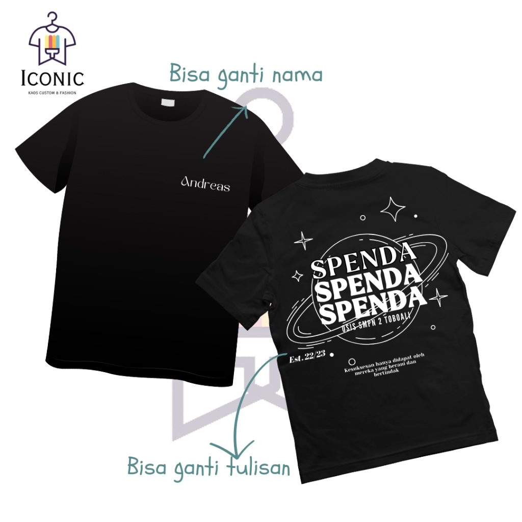 Jual [KAOS CUSTOM] KAOS SABLON KELAS BISA CUSTOM NAMA TULISAN | Shopee ...