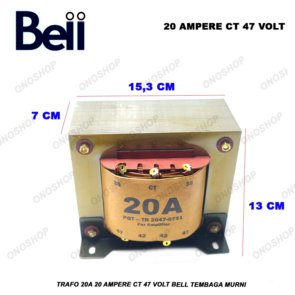 Jual Trafo 20A 20 Ampere CT 47 Volt BELL Tembaga Murni | Shopee Indonesia