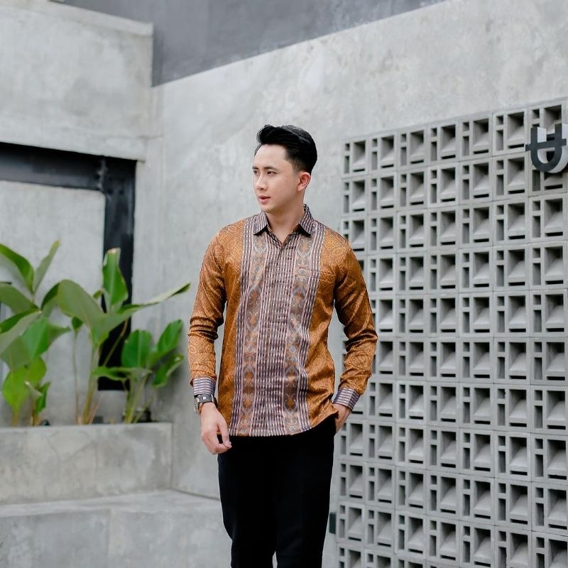 Jual [ READY ] Kemeja batik tenun lengan panjang pria | kemeja tenun ...