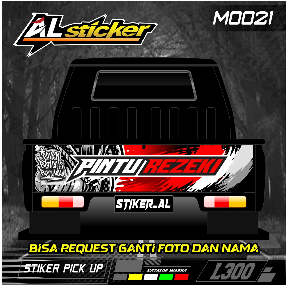 Jual Sticker mobil pickup PINTU REZEKI Pintu Belakang Pick Up L300 ...