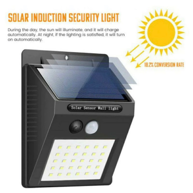 Jual Lampu Solar 30 Led Sensor Light / Lampu Taman Tenaga Surya Solar ...