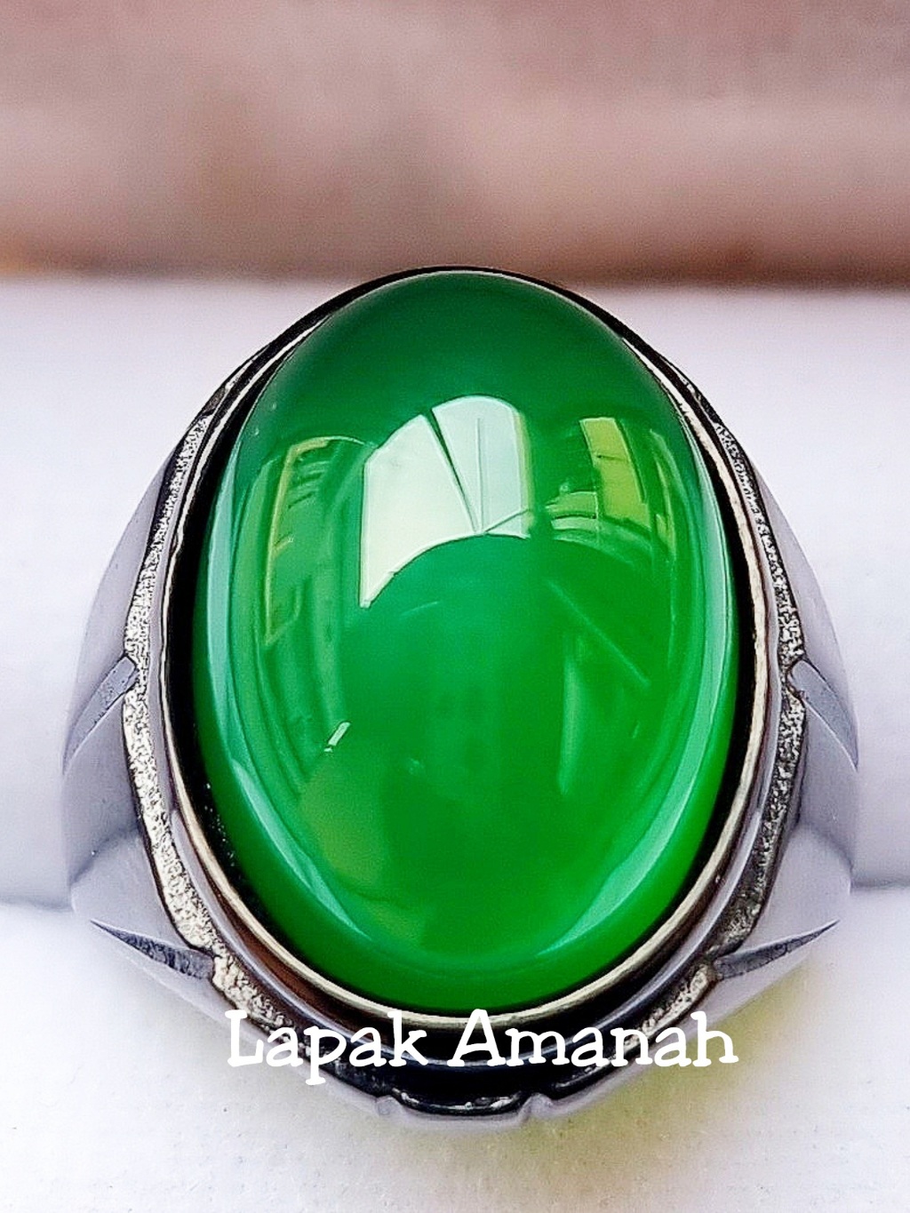 Jual Cincin Batu Akik Asli Natural Green Chalcedony Hijau Garut Bacan ...