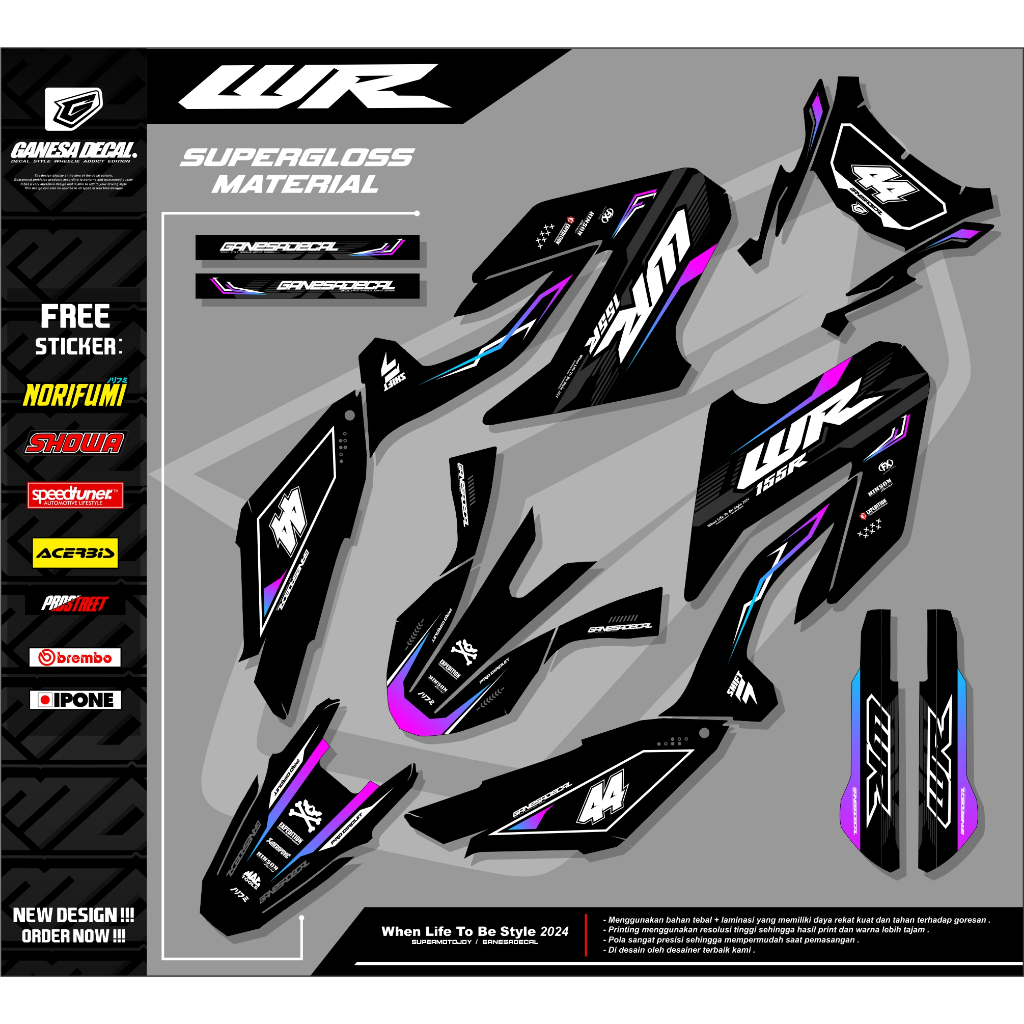 Jual Decal wr155 full body Super Glosy - Dekal Stiker Motor Trail ...