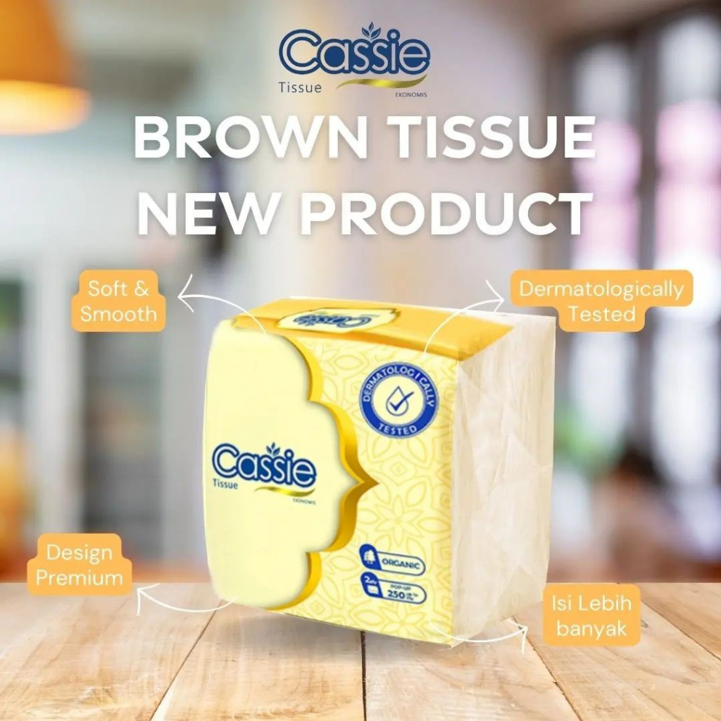 Jual Tissue Cassie POP UP Brown Organic 250ply (1pcs) | Shopee Indonesia