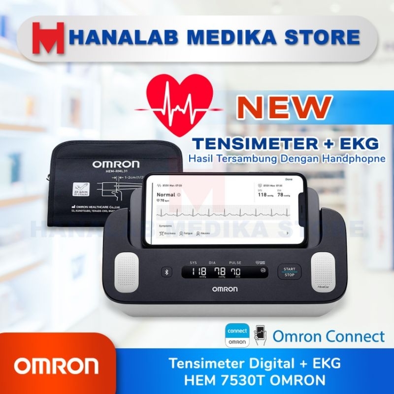 Jual OMRON Tensimeter Digital + EKG HEM-7530T Bluetooth | Shopee Indonesia