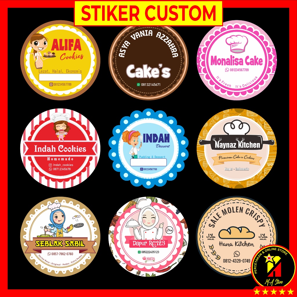 Jual Stiker Label Jajanan Minuman Makanan Olshop Bahan Kertas Stiker ...