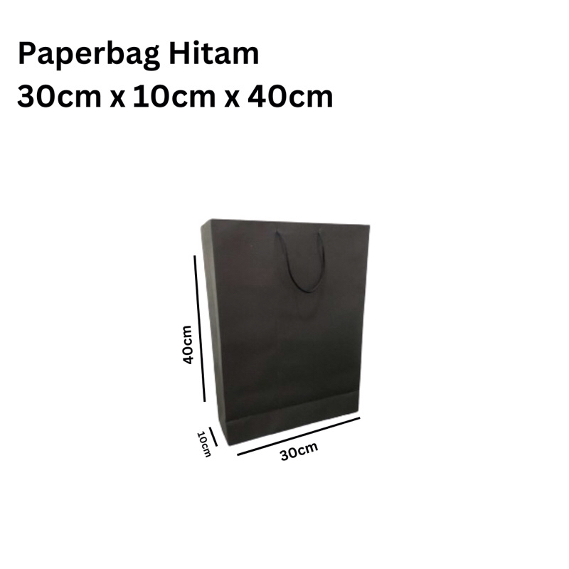 Jual Paper bag 30x40 Hitam / shopping bag / kertas kraft / Paperbag ...