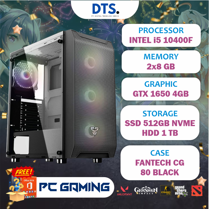 Jual PC GAMING+EDITING | Intel Core i5 10400F/GTX 1650 /NVME/16GB DDR4 | Shopee Indonesia