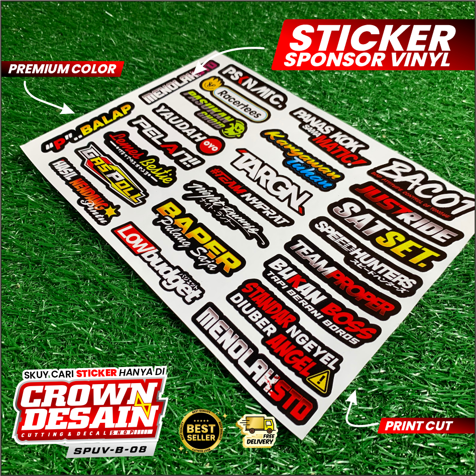 Jual Stiker Racing Stiker Motor Sponsor Isi 25 pcs - Stiker Sponsor 1 ...