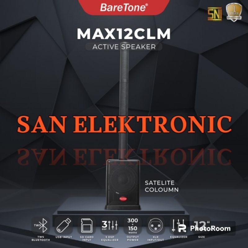 Jual SPEAKER AKTIF SATELITE COLUMN 12 INCH BARETONE MAX12CLM USB ...