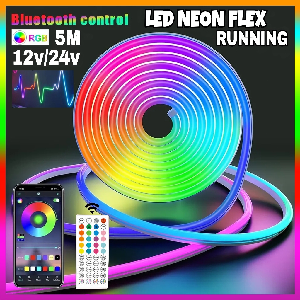 Jual 2025 Yang Baru Paket LED Neon Flex RGB Running 5M 5Meter DC 24V ...