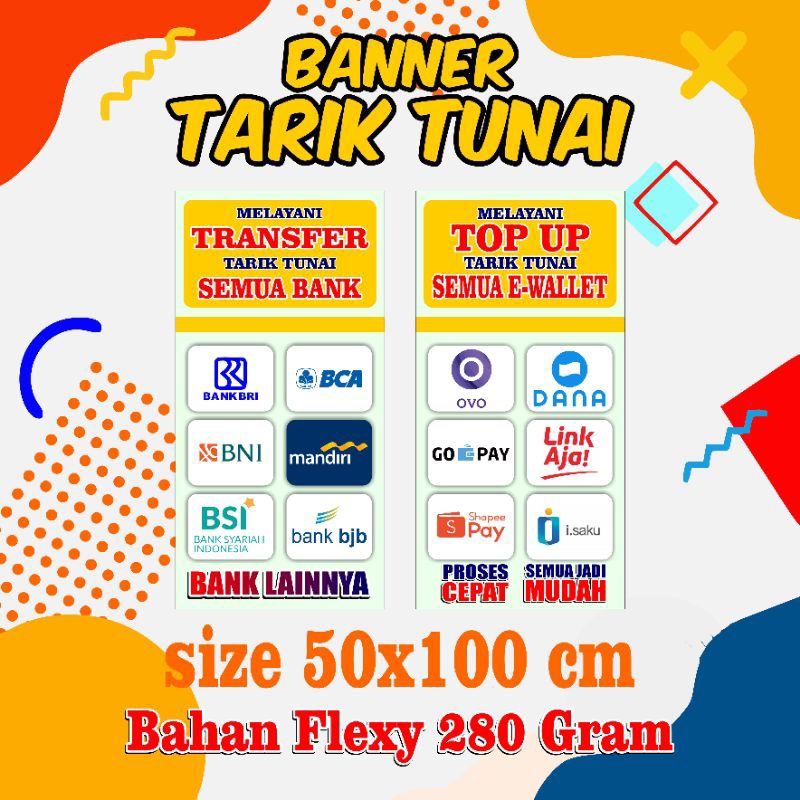 Jual CETAK BANNER KONTER TARIK TUNAI DAN TRANSFER | Shopee Indonesia