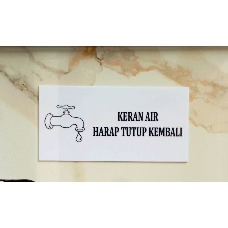 Jual sign board keran air tutup kembali ~ tutup keran air setelah pakai ...
