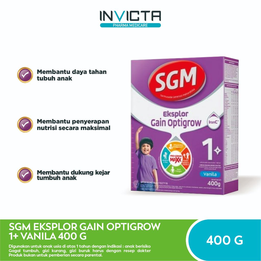 Jual SGM Eksplor Gain Optigrow 1+ Vanila - 400 g | Shopee Indonesia