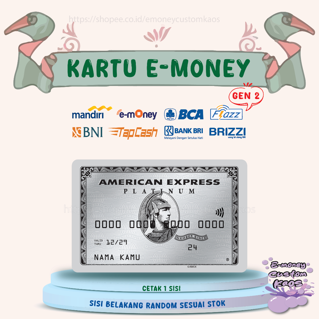 Jual KARTU EMONEY CARD AMERICAN PLATINUM SILVER MANDIRI FLAZZ BCA BNI ...