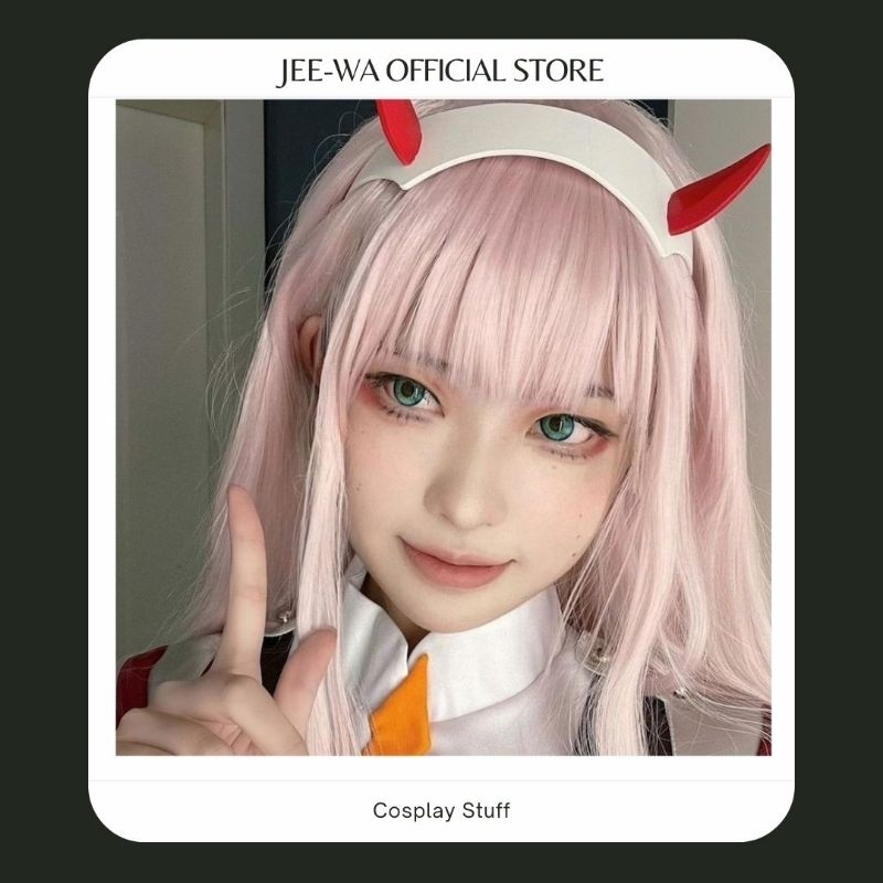 Jual [ JEE-WA ] Zero Two Bando Rambut Wig Headband Cosplay Costume ...