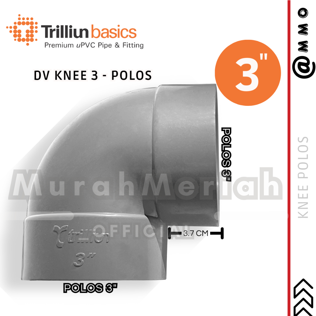 Jual ELBOW DV 3 INCH TRILLIUN KNEE 3 DIM POLOS KNEE 3 INCH FITTING PIPA ...