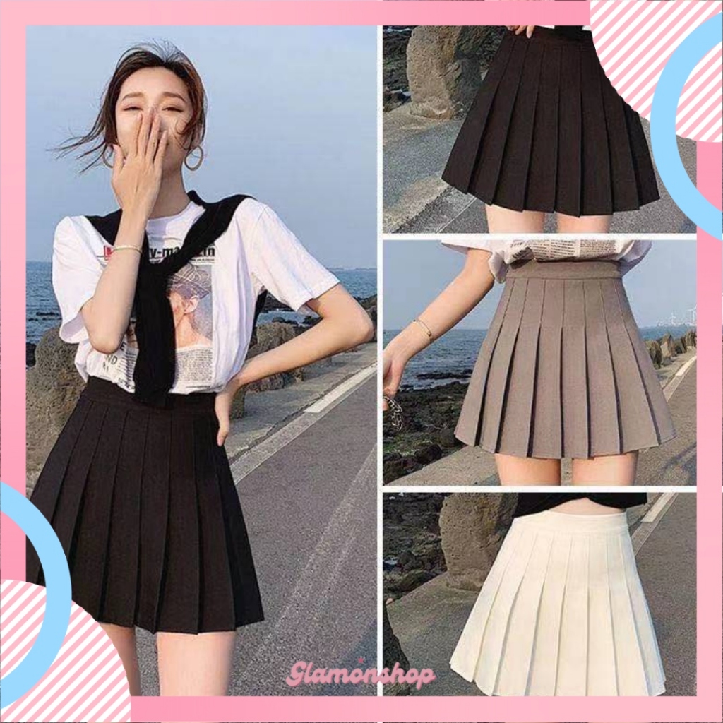 Jual GS RK258 Rok Pendek Korean Mini Lipat Model Polos Mini Skirt ...
