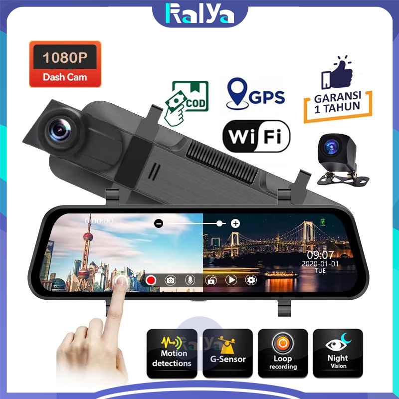 Jual Dash Cam Car DVR 10 Inch IPS Layar Sentuh Cermin Layar Sentuh Full ...