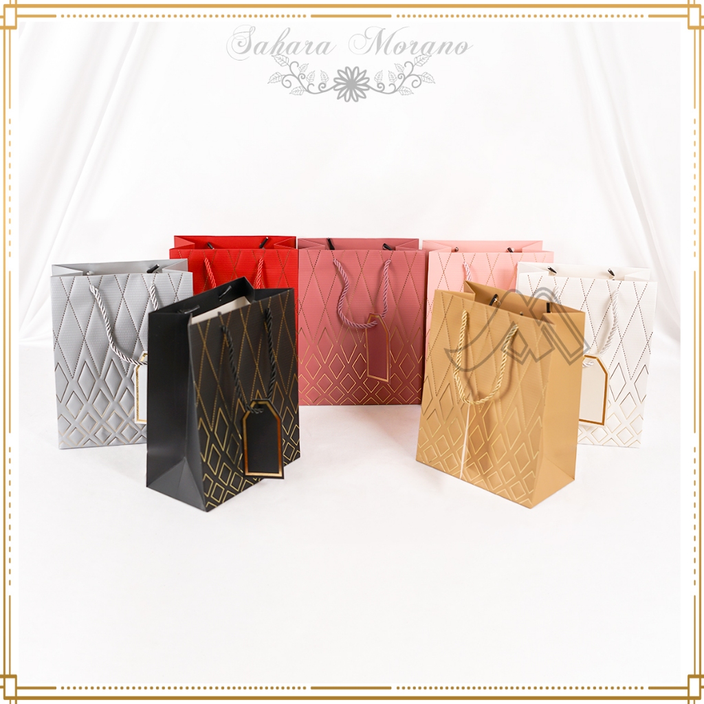 Jual Paper Bag Motif Diamond Emboss | Tas Belanja Tas | Souvenir Goodie ...