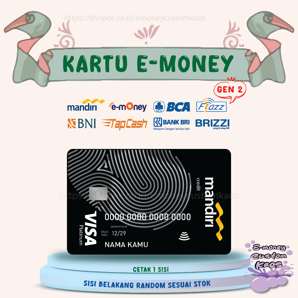 Jual KARTU EMONEY DEBIT KREDIT CARD PLATINUM VISA MANDIRI FLAZZ BCA BNI ...