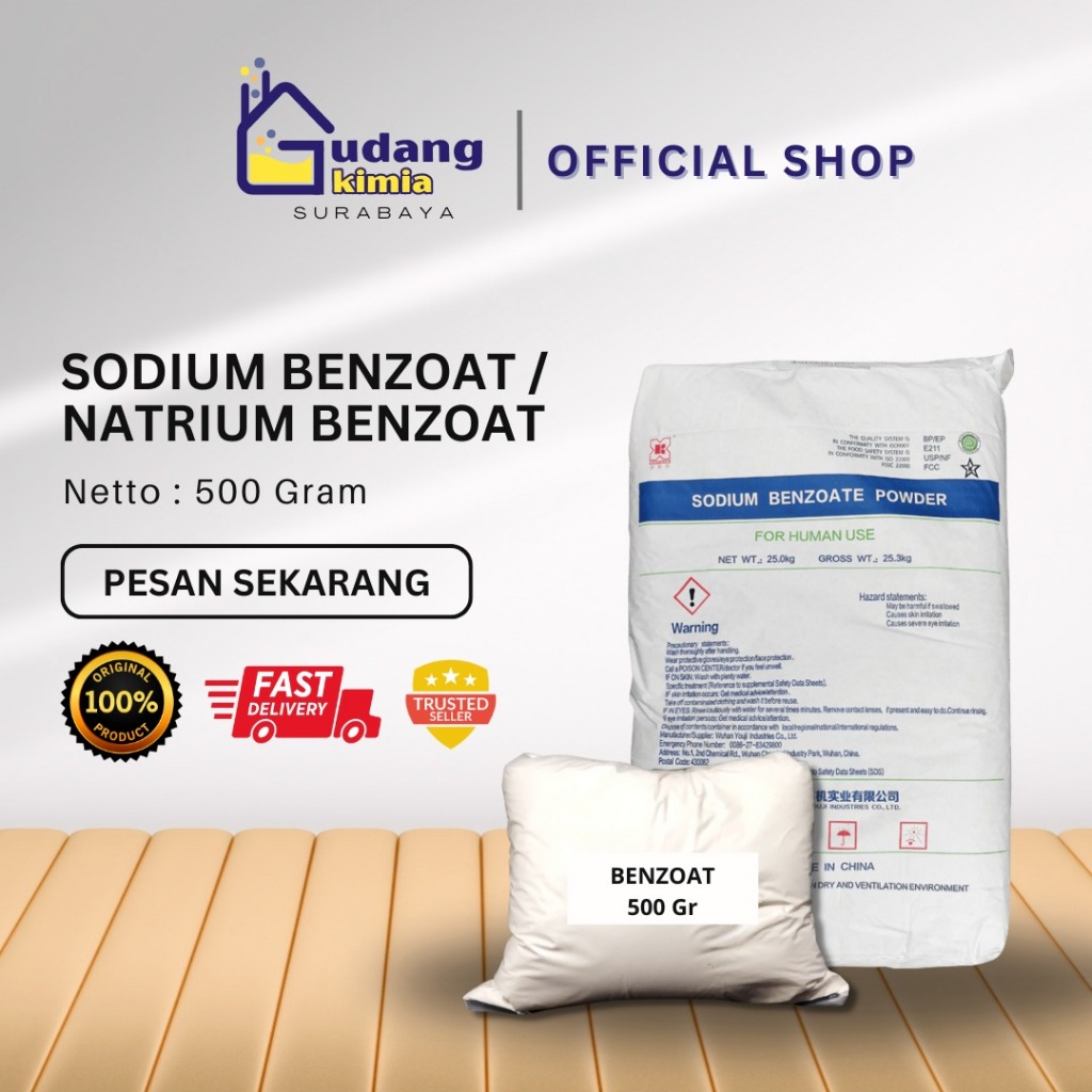 Jual Sodium Benzoat / Natrium Benzoat / Pengawet Makanan 500 Gram ...