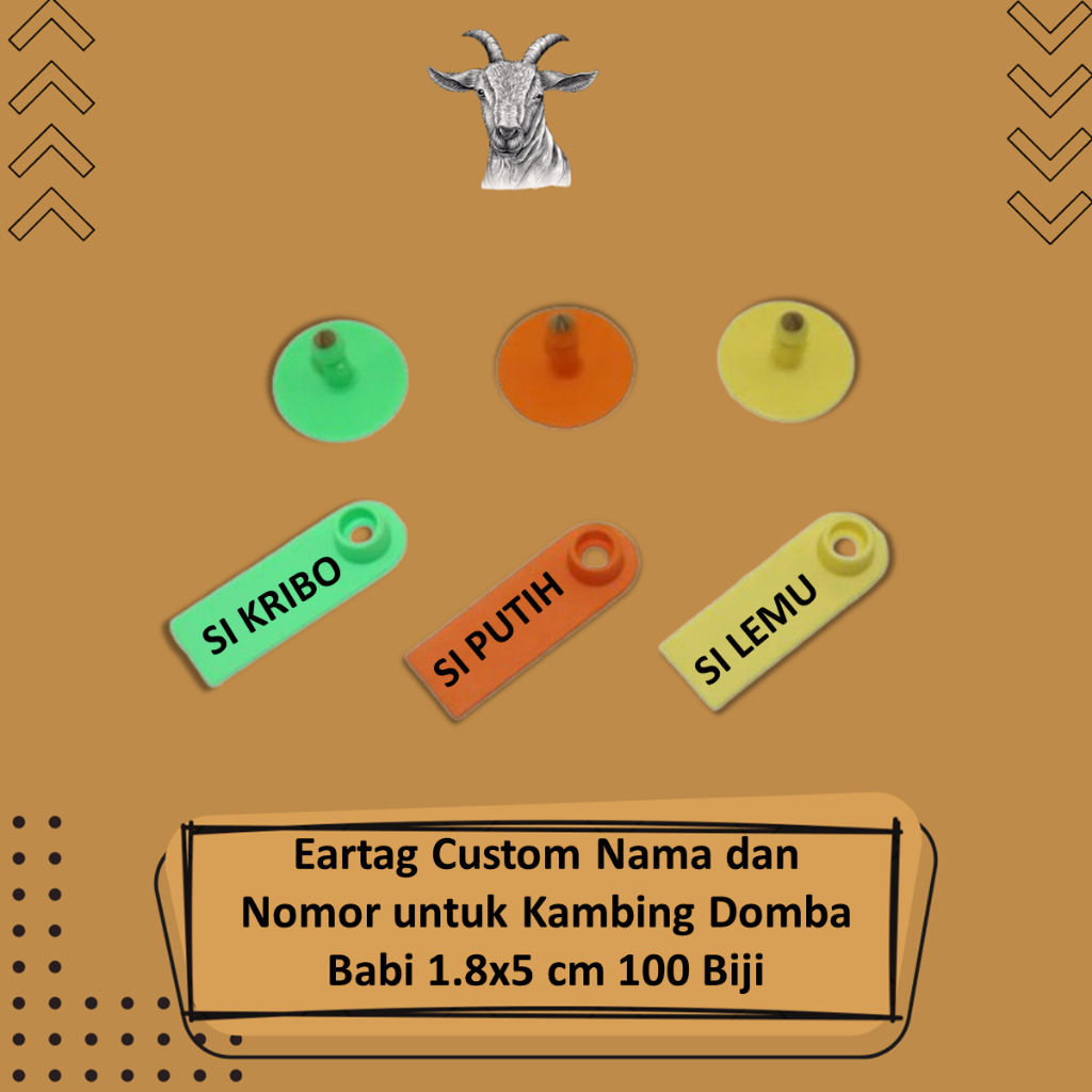 Jual Eartag Custom Nama dan Nomor Ear Tag Kecil Kambing Domba Babi ...