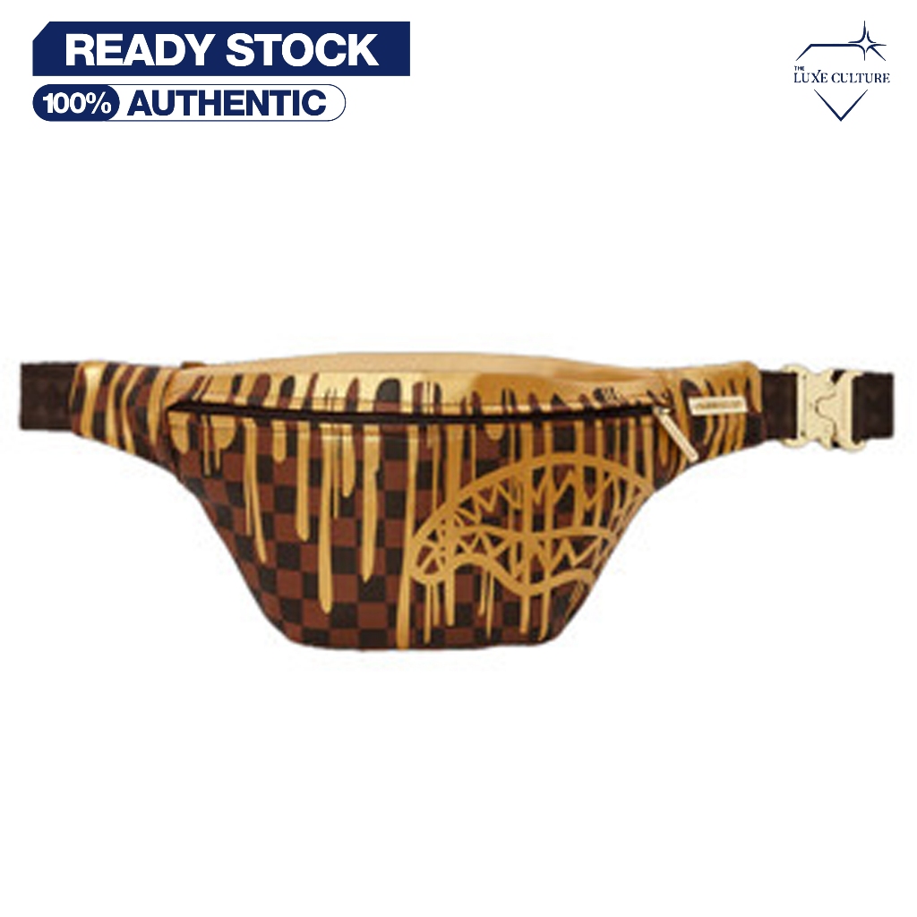 Jual Sprayground Checkerboard Brown Gold Waistbag / Tas Branded ...