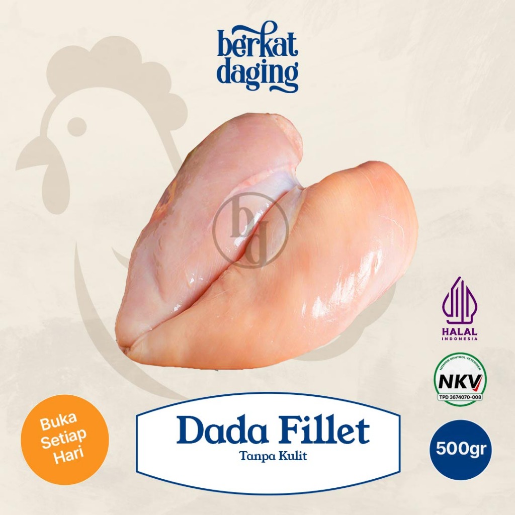 Jual Dada Fillet Ayam 500gr - Boneless FIlet Chicken Breast - BERKAT ...