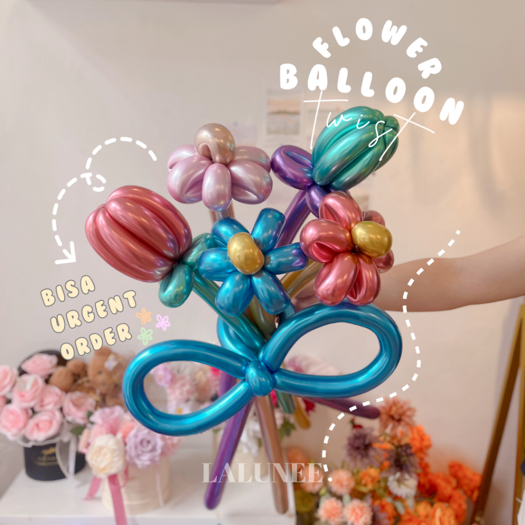 Jual Korean Flower Balloon Twist - Buket Balon Bentuk Bunga - Buket ...