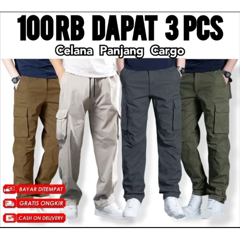 Jual PROMO GILA !! 100 RIBU DAPAT 3 PCS CELANA CARGO PANJANG PRIA ... Jual PROMO GILA !! 100 RIBU DAPAT 3 PCS CELANA CARGO PANJANG PRIA ...