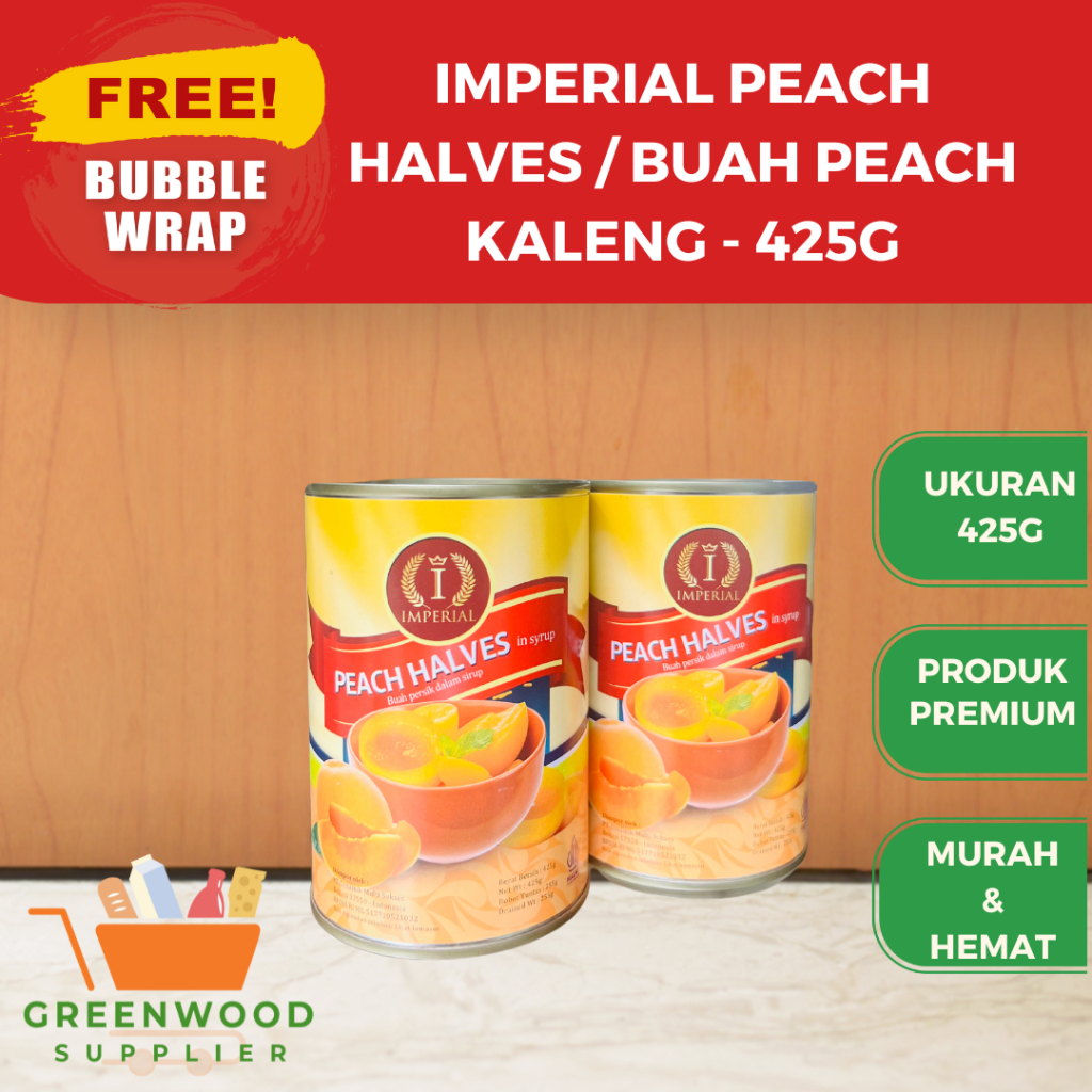 Jual Imperial Peach Halves / Buah Peach Kaleng - 425G | Shopee Indonesia