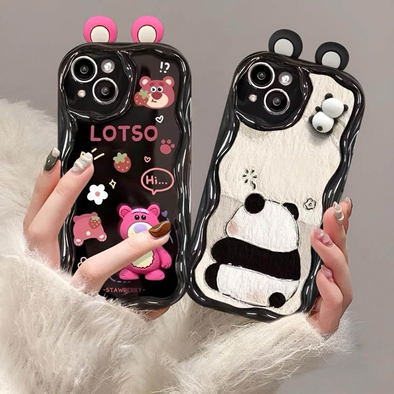 Jual CASING WAVE 3D LOTSO PANDA FOR IPHONE 6 7 8 PLUS X XS XR 11 12 13 ...