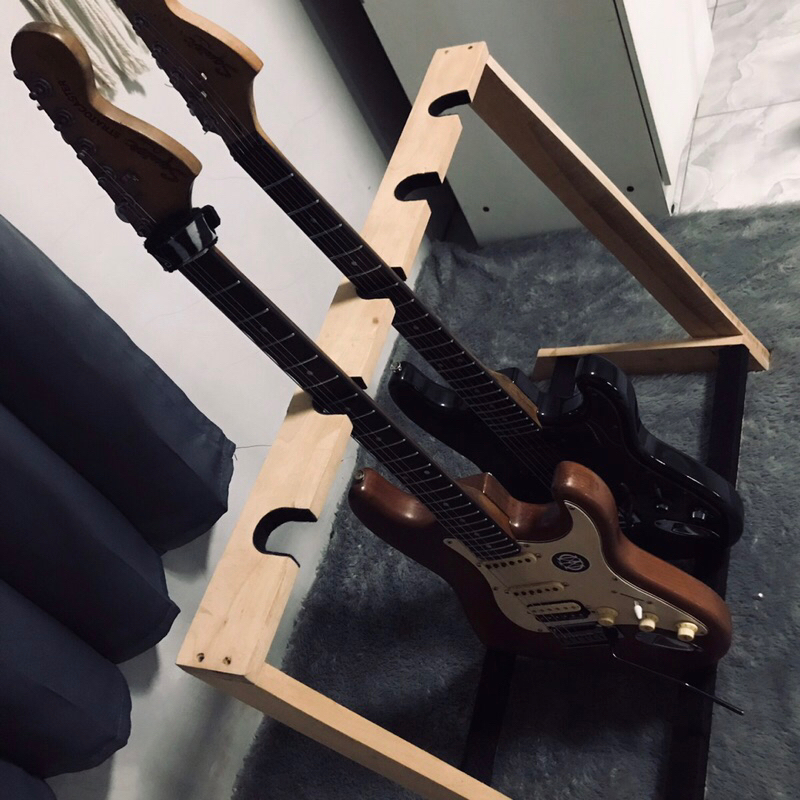Jual rak gitar stand gitar 5 slot rak gitar kayu v5 minimalis estetik ...