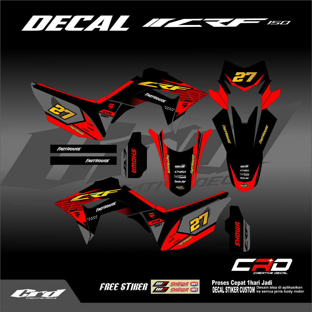 Jual Sticker Decal Crf 150 L Full Body Decal Crf Custom Bisa reques ...