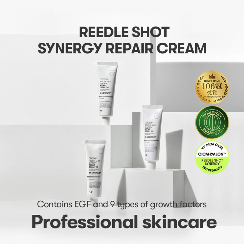 Jual VT COSMETICS REEDLE SHOT SYNERGY REPAIR CREAM 50 100 300 700 - 50ml | Shopee Indonesia
