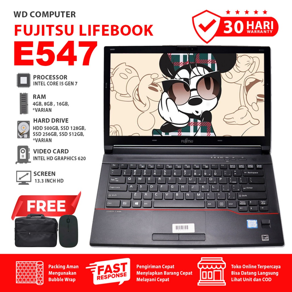 Jual Laptop Fujitsu E547 core I5 | I7 gen 7 | Layar 14 inch ...